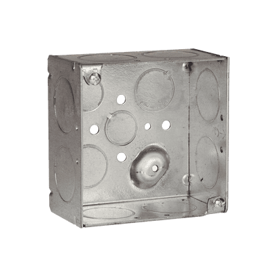 Caja Cuadrada Galvanizada de 4" x 4"/ Profundidad de 2 1/8" /8 Entradas ...